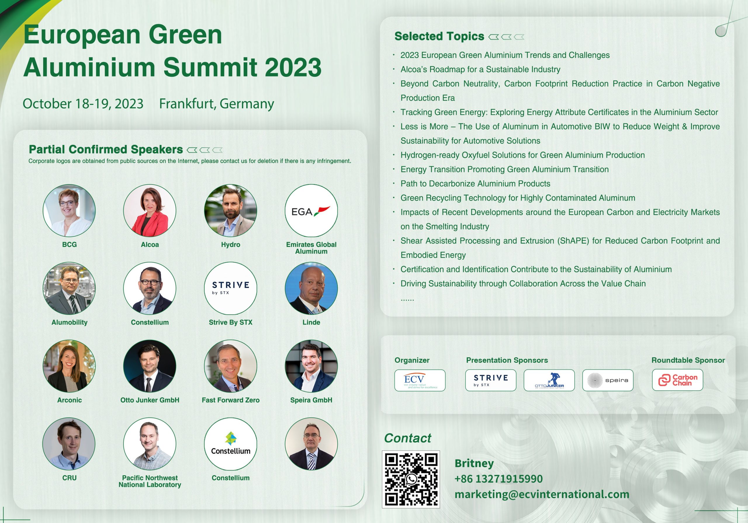 European Green Aluminum Summit 2023 will start soon - 9mnt