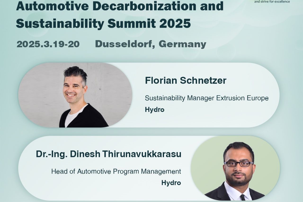 Hydro will attend European Automotive Sustainability Summit 2025 - 9mnt